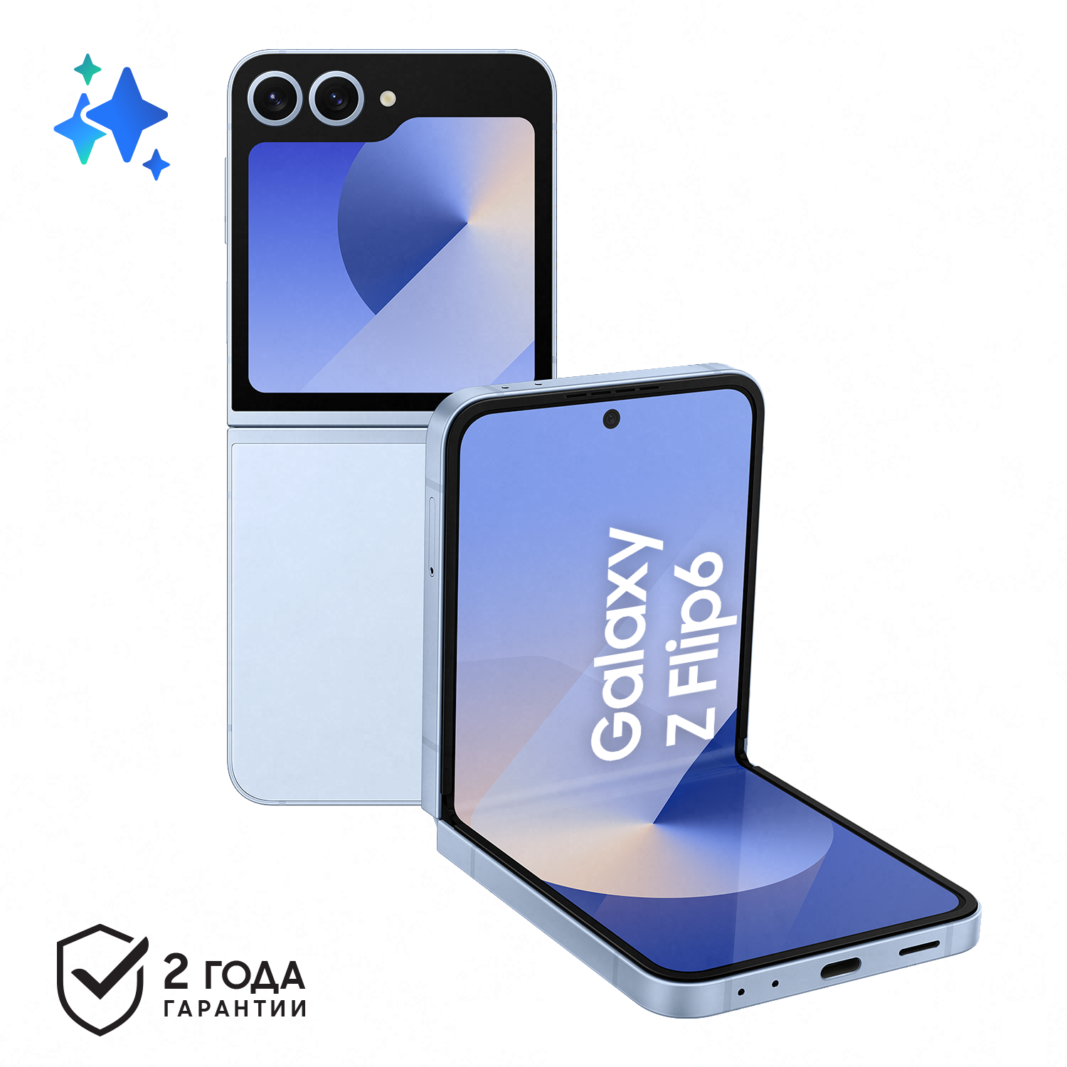 Купить Смартфон Samsung Galaxy Z Flip6 12Gb, 256Gb, голубой (РСТ ...